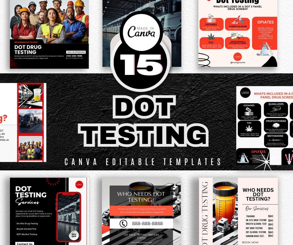 DOT Drug Testing Canva Flyer Template / DIY Medical DNA Lab Service ...