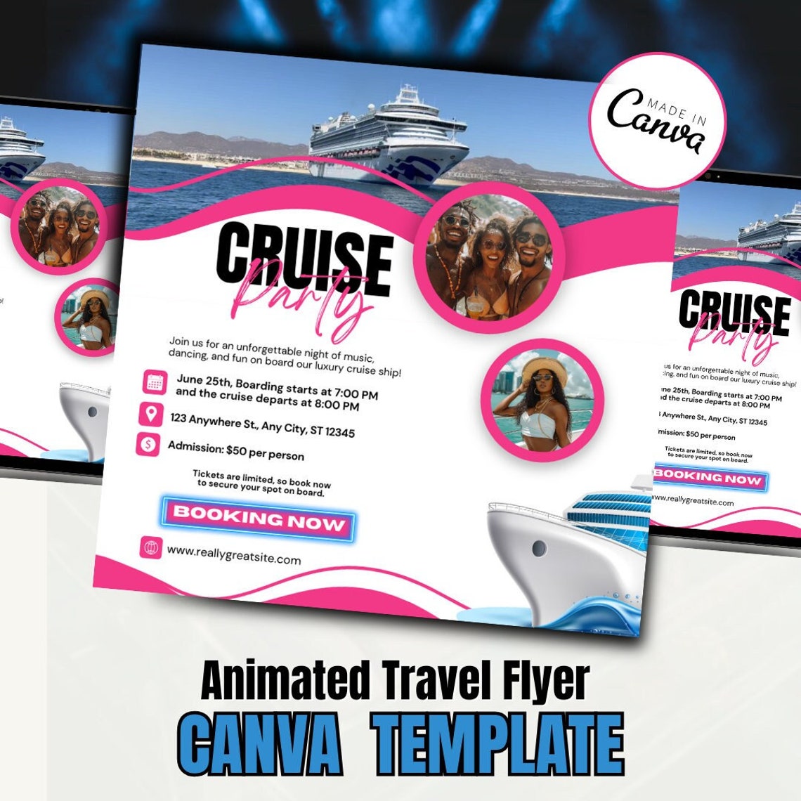 Cruise Party Travel Template / Animated Flyer / Motion Flyer / Travel ...
