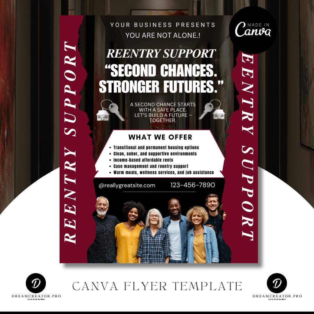 Reentry Housing Support Instagram Canva Templates | Social Services ...