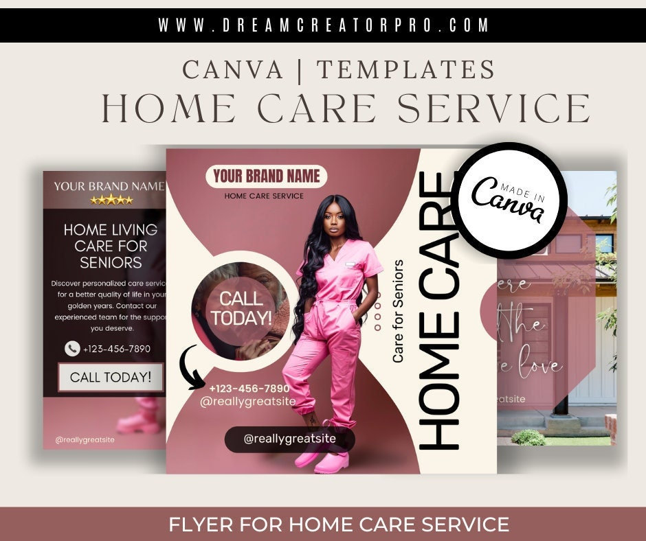 Home Care Service Flyer / DIY Home Care Service Flyer/ Canva Template ...
