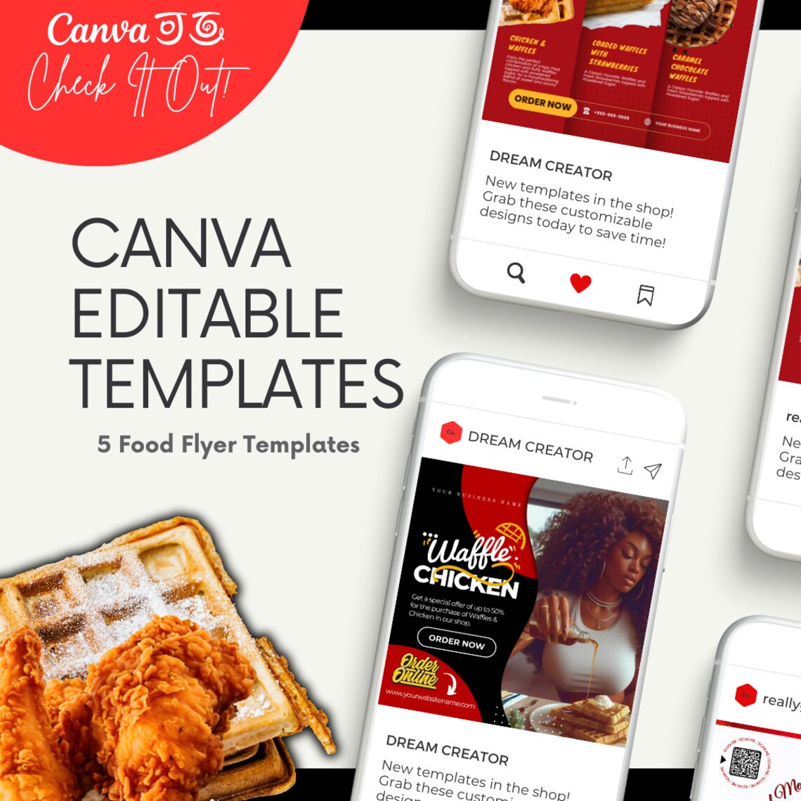 Food Menu Template / Food Menu / Waffle Template / Instagram Template ...