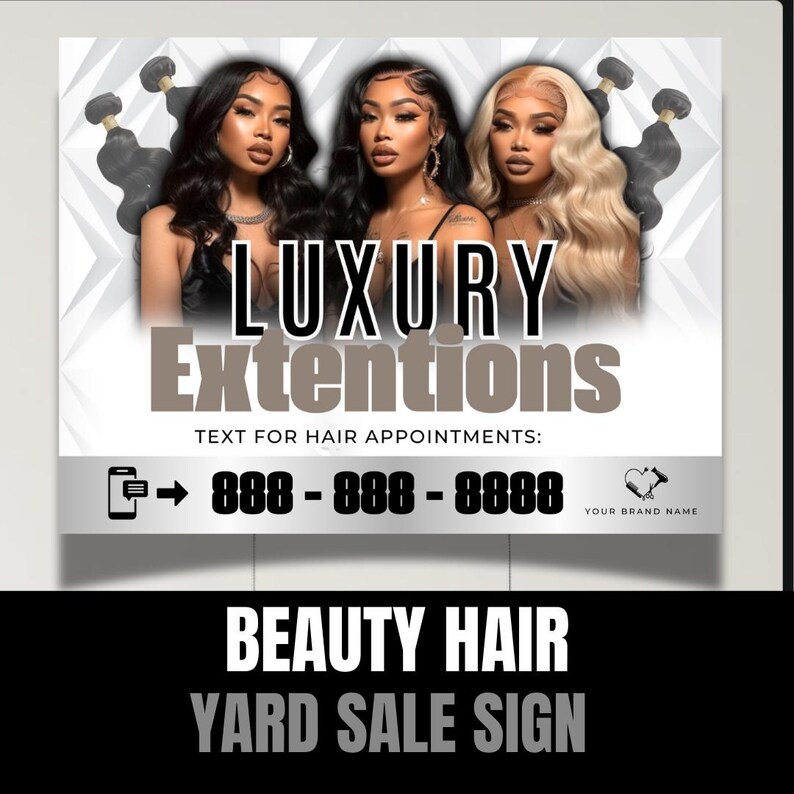 Braiding Sale Yard Sign Canva Template / DIY Hair Yard Sign / Beauty ...
