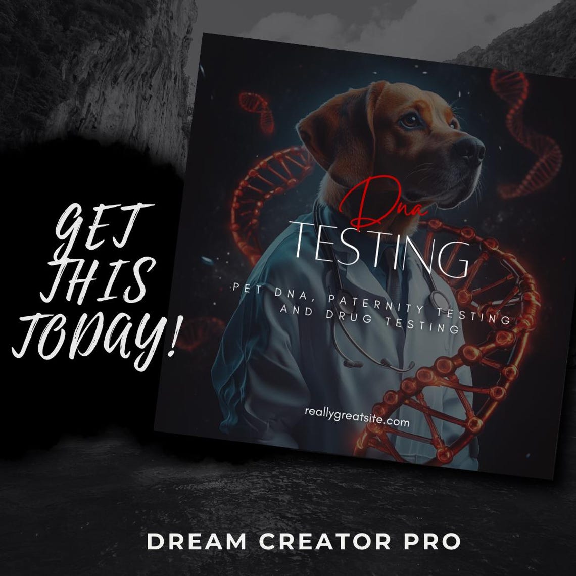 DNA Testing Flyer Canva Templates / DIY DNA Lab Service Yard Sign ...