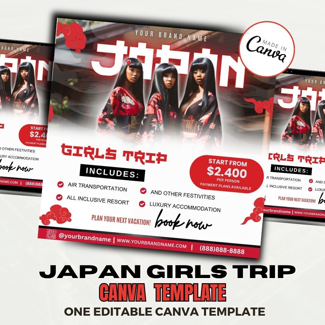 Girls Trip Canva-editable Travel Agent Flyer / DIY Travel Agent Flyer ...