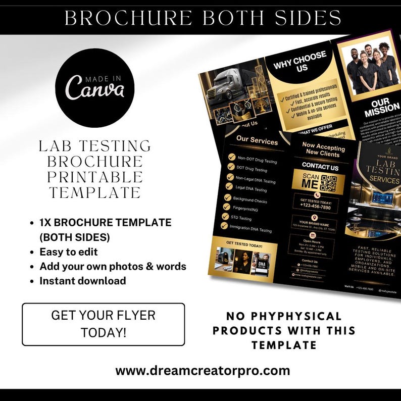 Lab Testing Services Brochure Template | Drug Testing, DNA ...