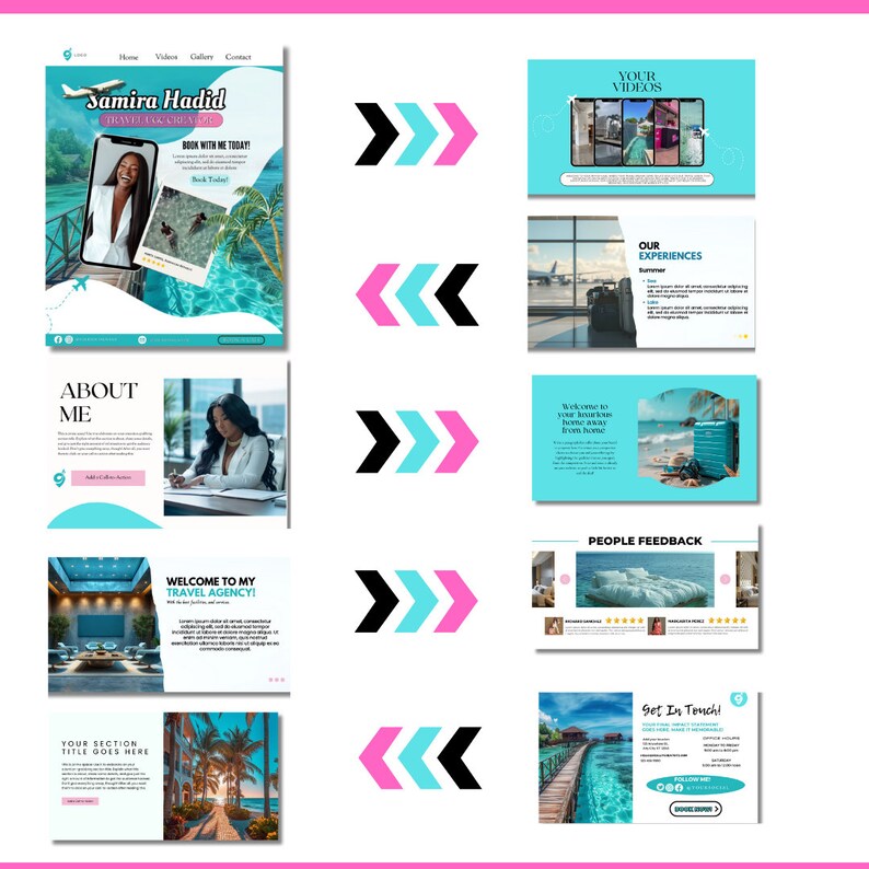 TRAVEL Agent Portfolio Website Template / Travel Agent Canva / Travel ...