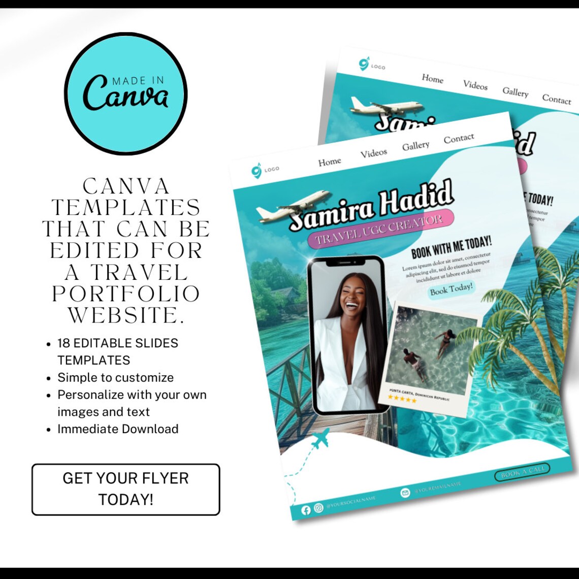 TRAVEL Agent Portfolio Website Template / Travel Agent Canva / Travel ...