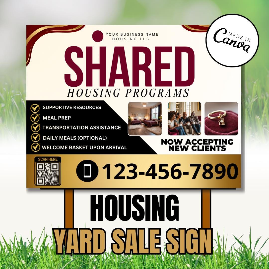Shared Housing Yard Sign Template | Affordable & Transitional Housing ...