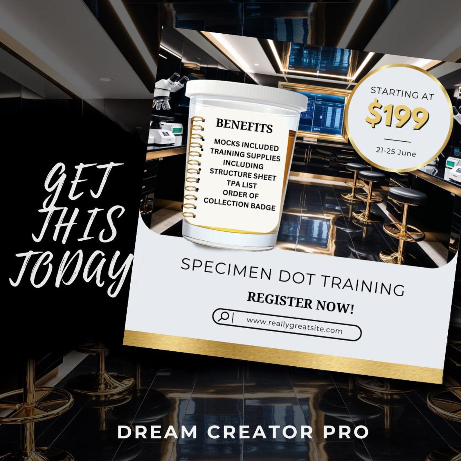 DOT Specimen Course Canva Flyer Template / DIY Medical DNA Lab Service ...