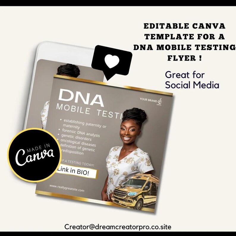 Mobile DNA Testing Flyer / DIY Medical DNA Lab Service Flyer/ Mobile ...