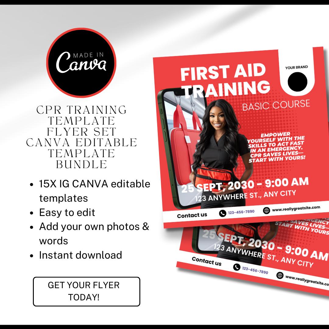 Mobile CPR Flyer TEMPLATE / DIY Medical Service Flyer/ First Aid Flyer ...
