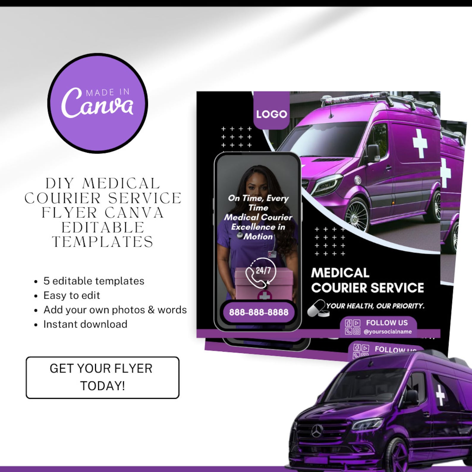Medical Courier Service Flyer / DIY Medical Courier Service Flyer ...