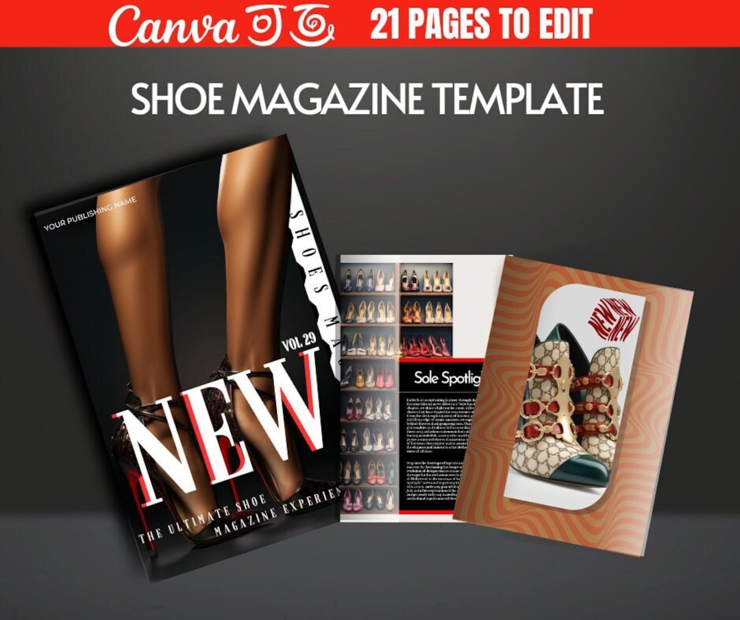 Canva Magazine Template / Magazine Template / Canva Magazine / Shoe ...