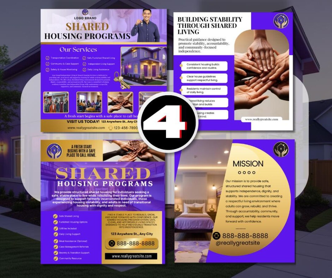 Shared Housing Flyer Template | Affordable Living Canva Flyer ...