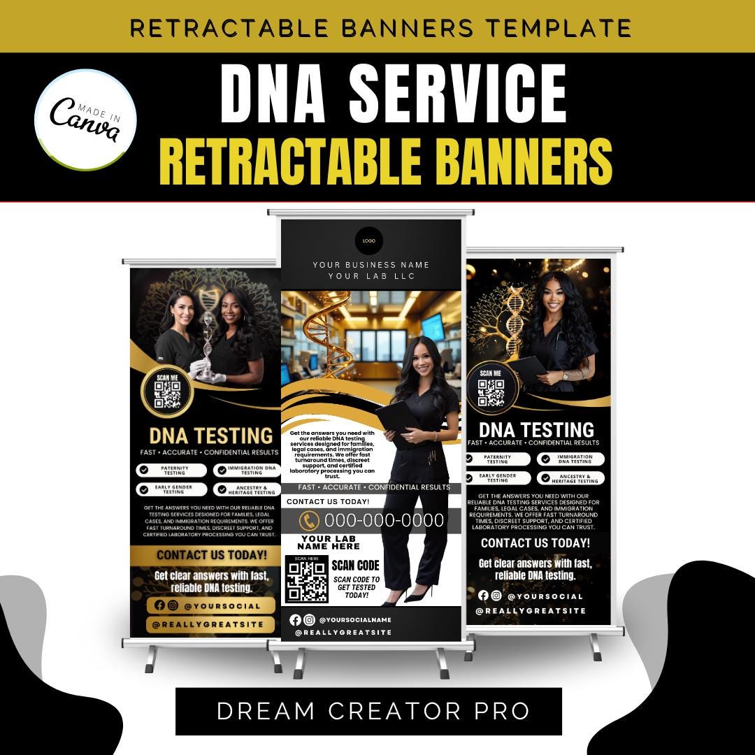 DNA Testing Pull-up Banner Template | Mobile Lab, Paternity ...