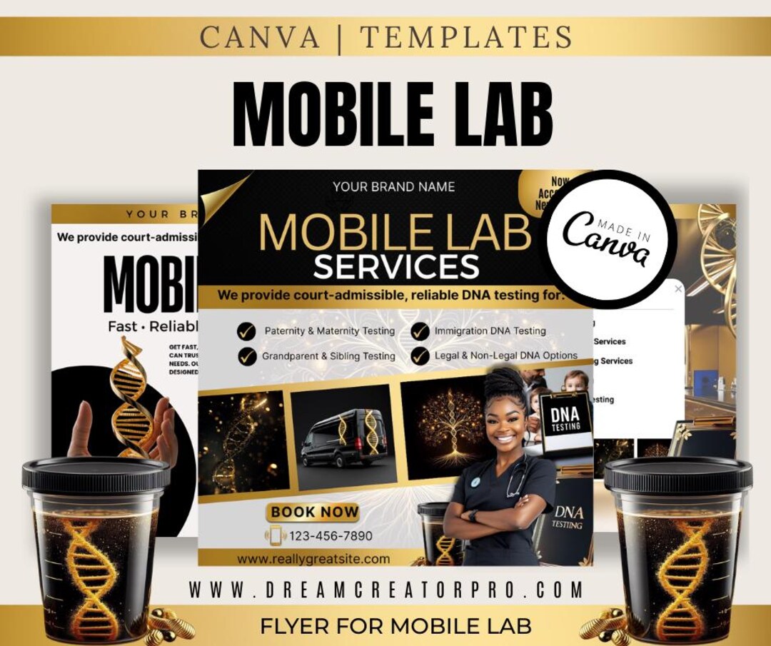 Mobile DNA Testing Flyer / DIY Medical DNA Lab Service Flyer/ Mobile ...