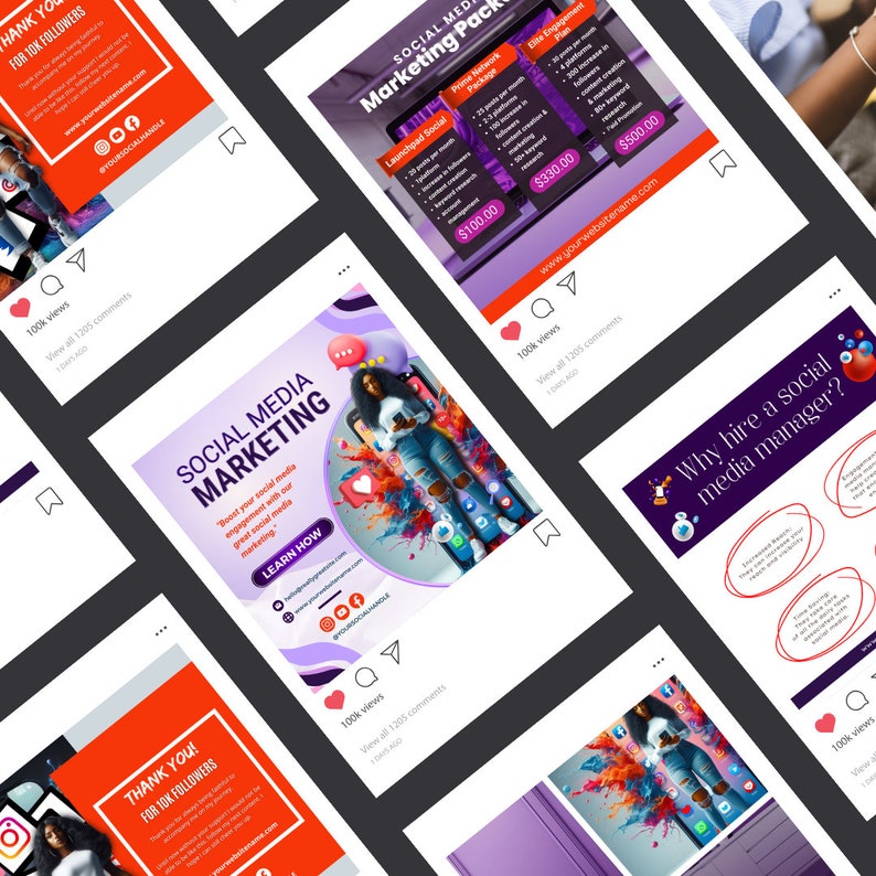 Social Media Canva / Social Media Bundle / Social Media Manager ...