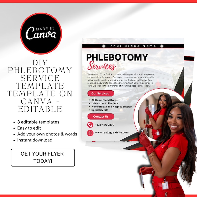 Phlebotomy Service Flyer Template / DIY Medical Service Flyer ...