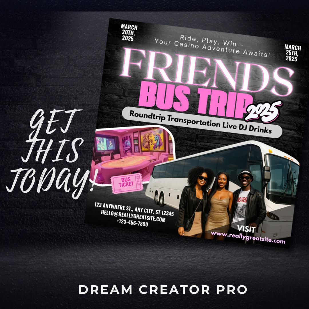 Friends Bus Trip Flyer Template / Travel Agent Canva / Travel Agency ...
