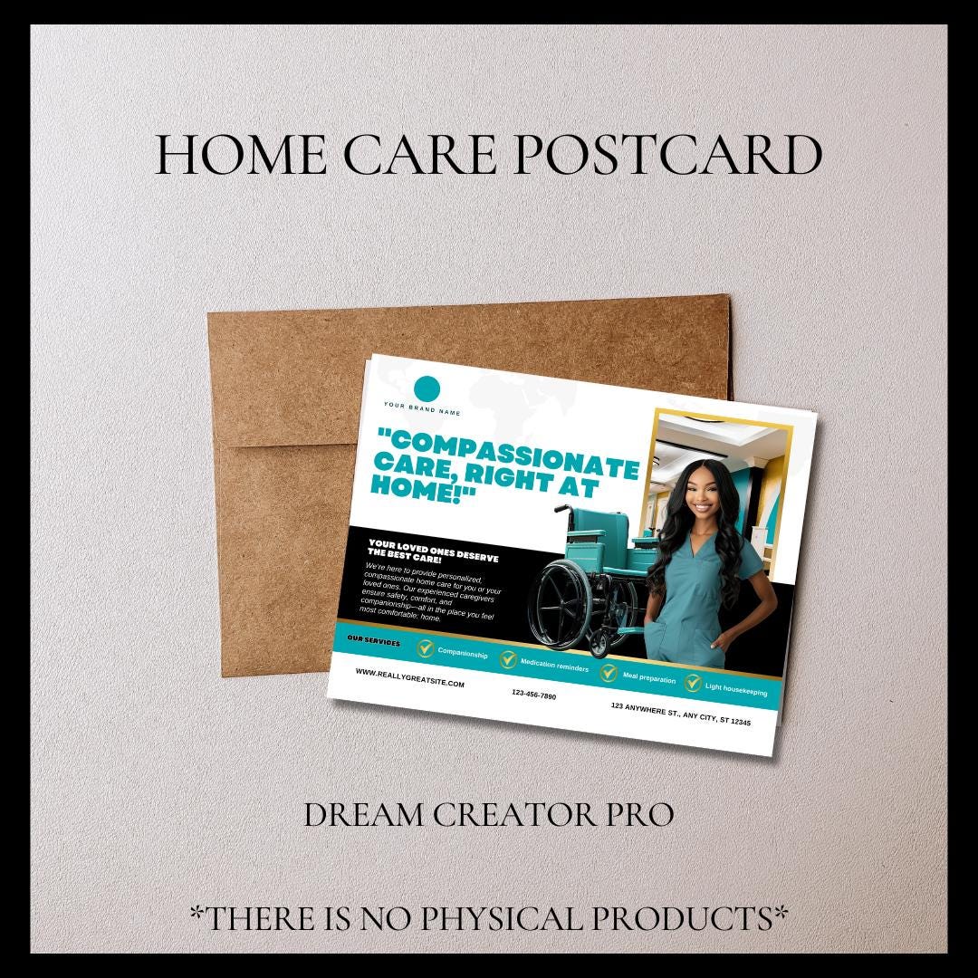 Home Care Service Postcard / DIY Medical Senior Care Service Flyer ...