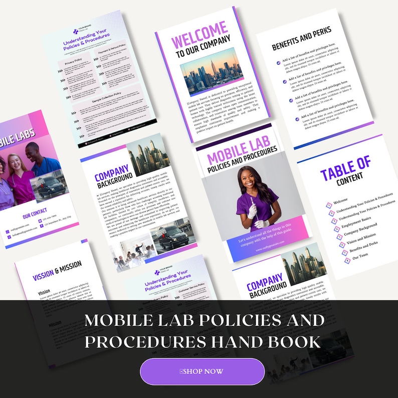 Mobile Lab Policy & Procedures Handbook Template/ Mobile Lab Concierge ...