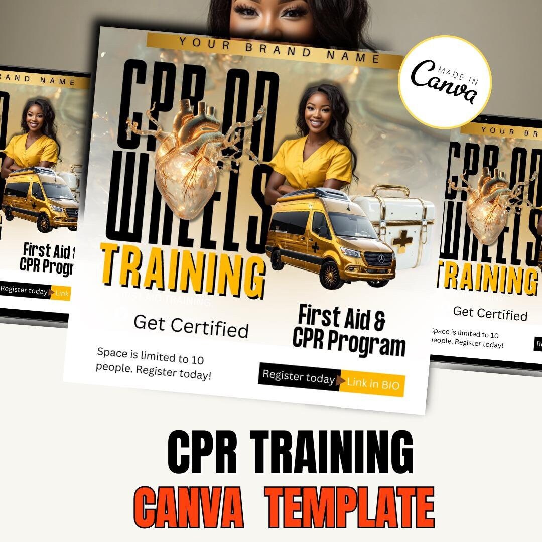 Mobile CPR Flyer TEMPLATE / DIY Medical Service Flyer/ First Aid Flyer ...