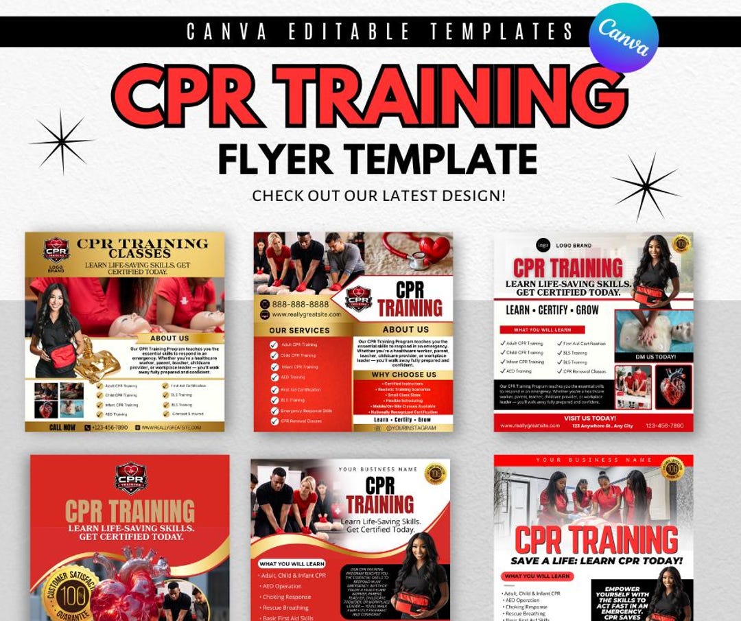 Mobile CPR Flyer TEMPLATE / DIY Medical Service Flyer/ First Aid Flyer ...