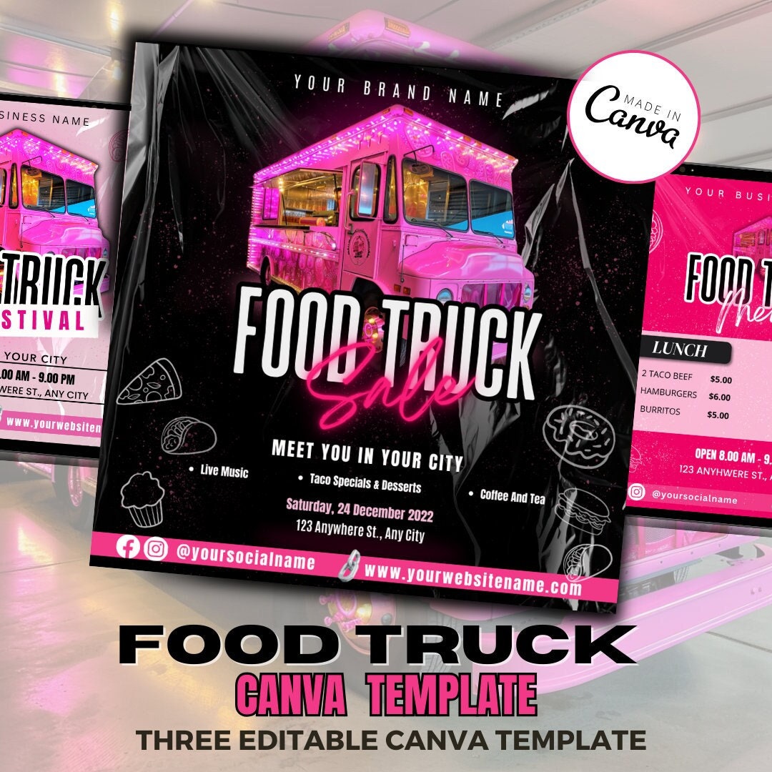 FOOD Menu Template / Food Truck Menu Template / Food Menu / Canva ...