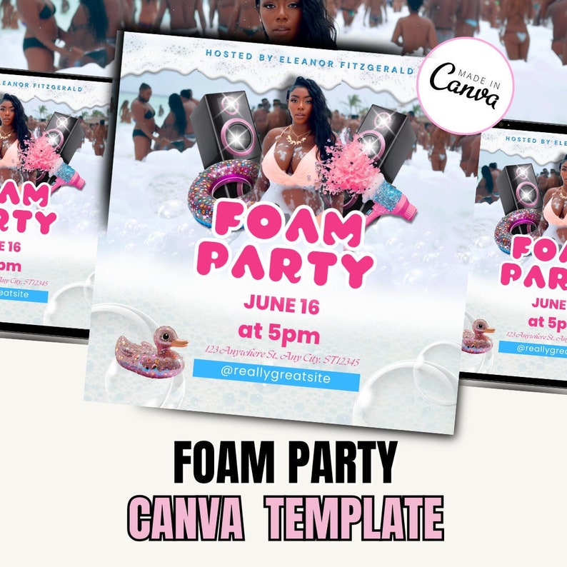 Animated Motion DIY CLUB Party Flyer, Foam Party Flyer, Party Flyer ...