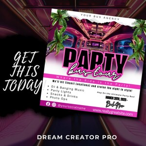 Party Bus Flyer Template / Shuttle Bus Template / Travel Agent / Travel ...