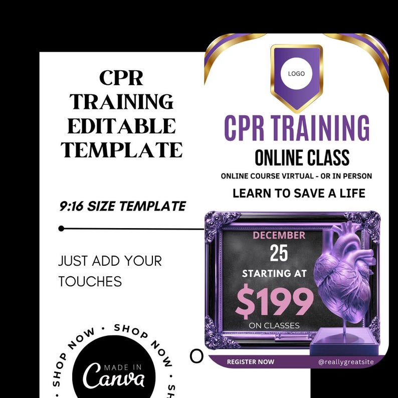 CPR Training Instagram Stories Bundle | 10 Editable Canva Templates ...