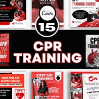CPR Flyer Template Canva, First Aid Training Flyer, CPR Training Poster ...