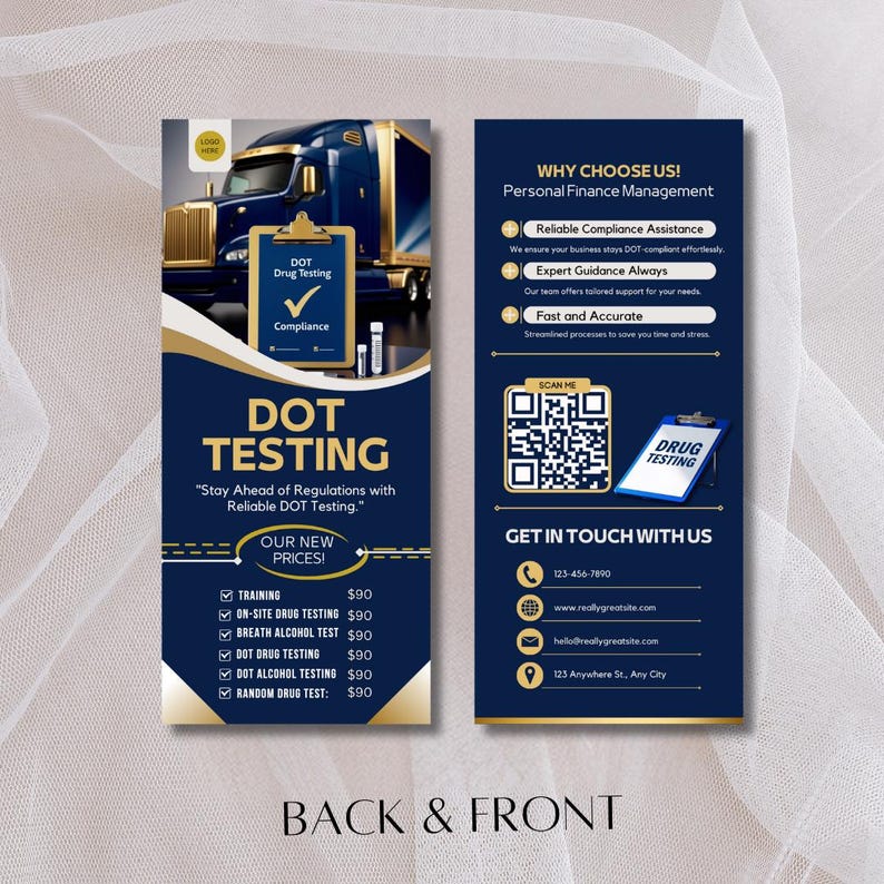 DOT Testing Consortium Rack Card Flyer Canva / DIY Drug Lab Service ...