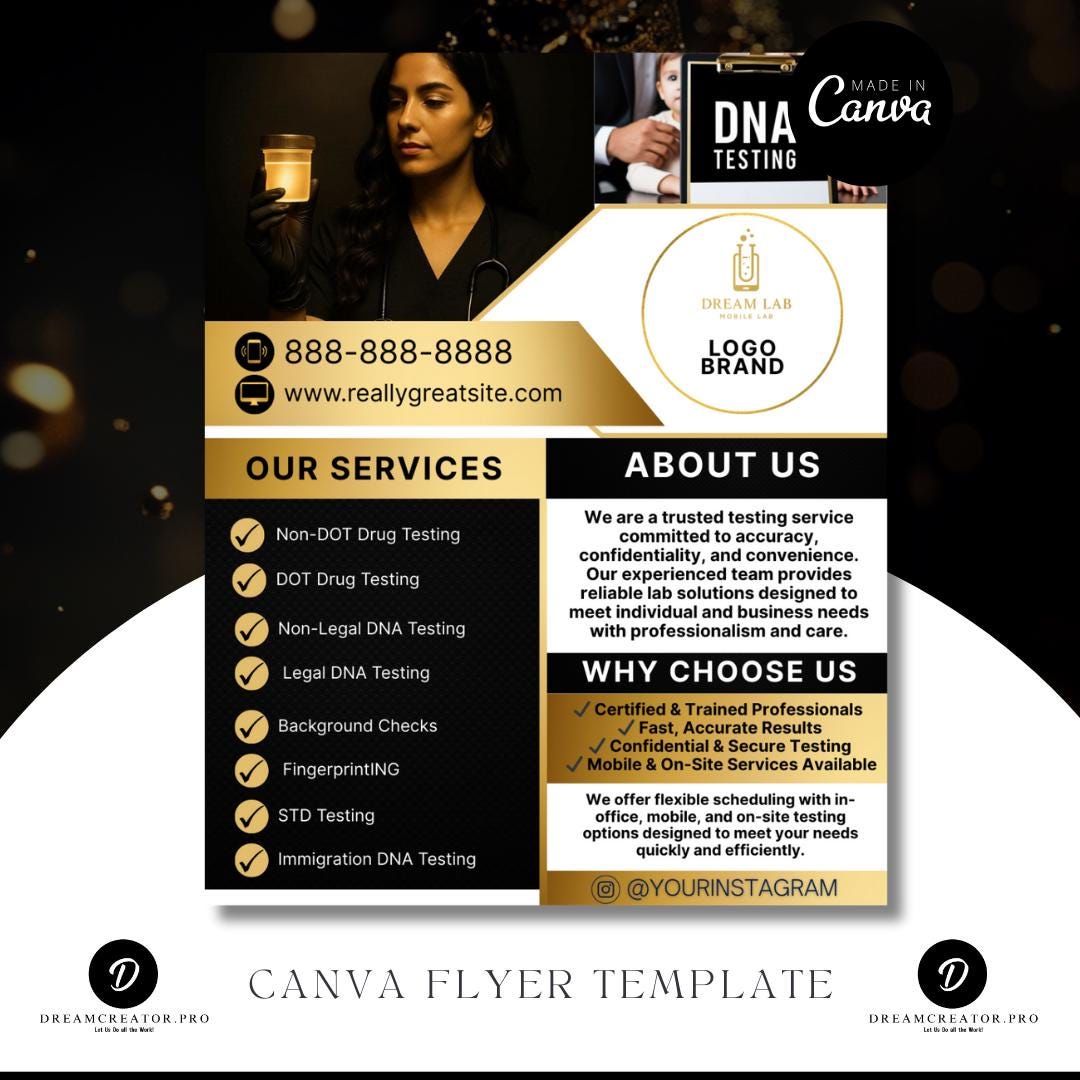 Mobile Lab Flyer | Canva Templates | Drug Testing, DNA, & DOT Service ...