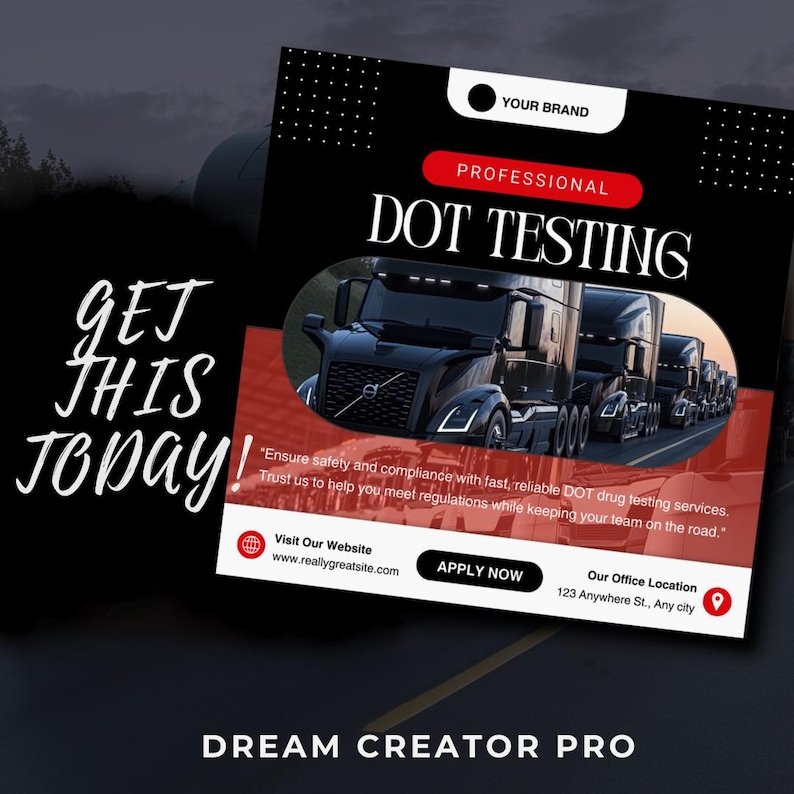 DOT Drug Testing Canva Flyer Template / DIY Medical DNA Lab Service ...