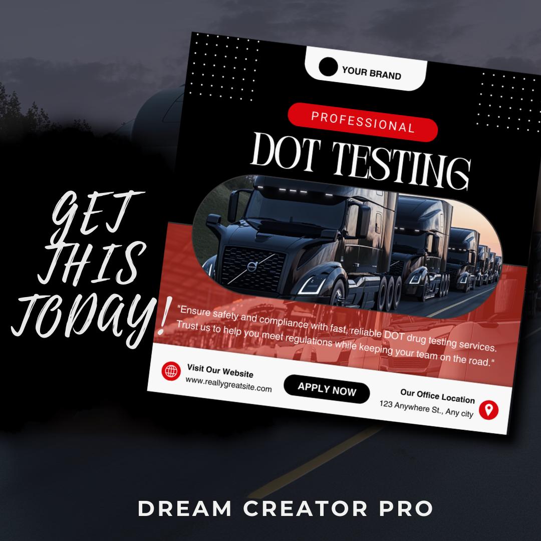 DOT Drug Testing Canva Flyer Template / DIY Medical DNA Lab Service ...