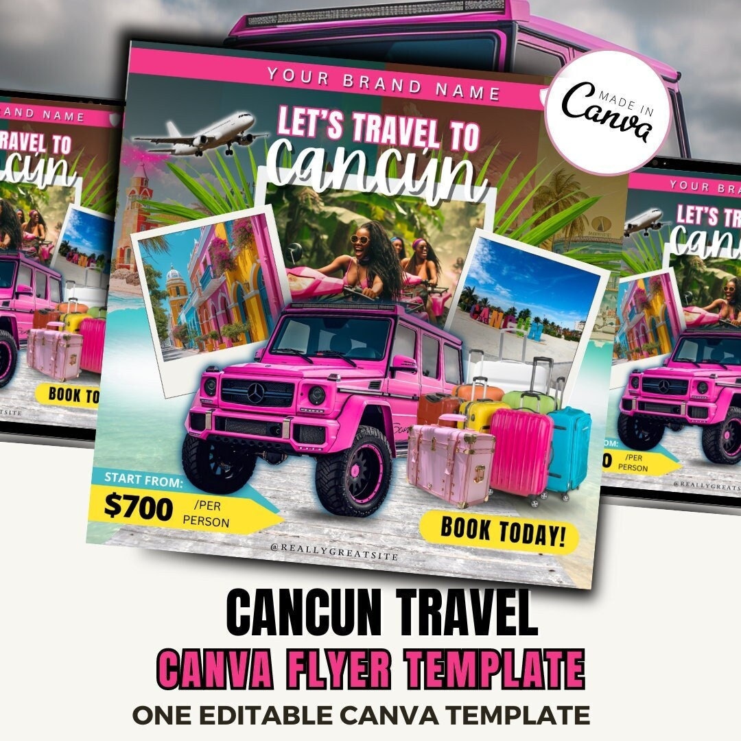 CANCUN Travel Agent Flyer / Travel Agent Canva / Travel Agent / Canva ...