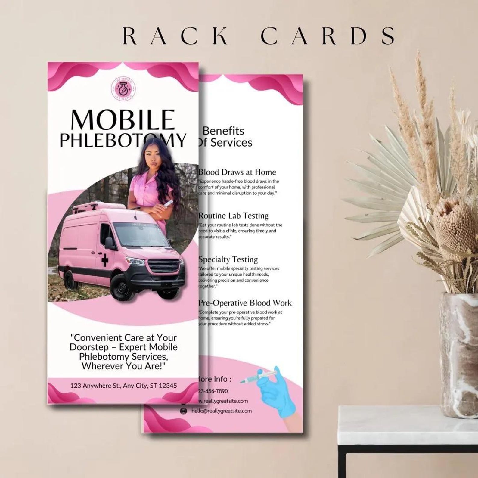 Phlebotomy Service Rack Card / DIY Medical Service Flyer/ Phlebotomist ...