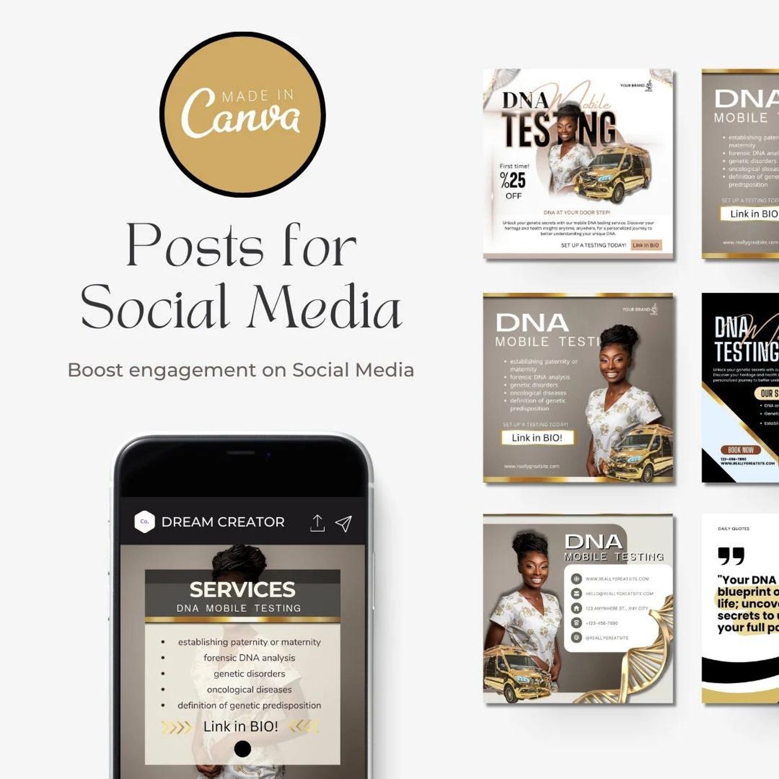 Mobile DNA Testing Flyer / DIY Medical DNA Lab Service Flyer/ Mobile ...