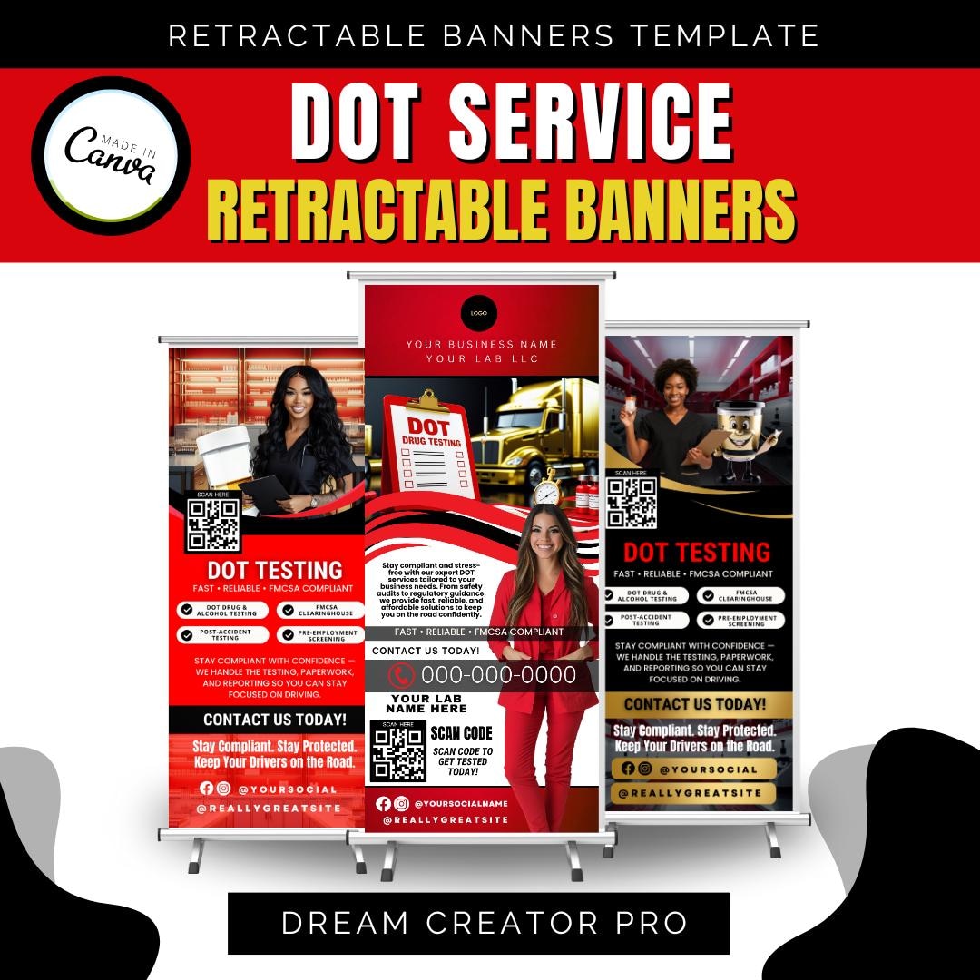 DOT Compliance Retractable Banner Set | Drug & Alcohol Testing Roll-up ...
