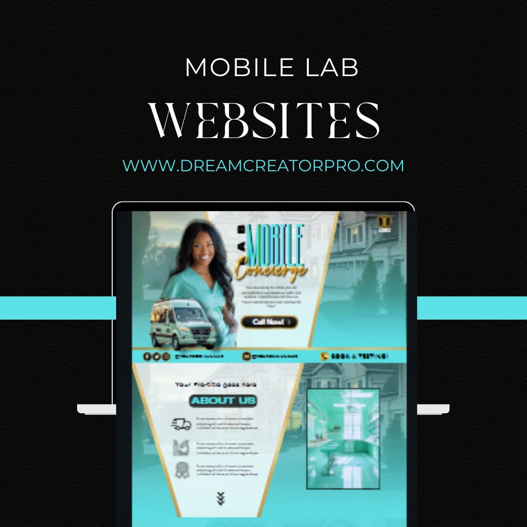 Mobile Lab Service Canva Website / DIY Medical Mobile Lab Service Website/ Mobile Lab Concierge ...