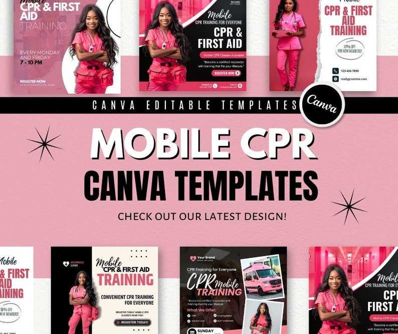 Mobile CPR Flyer TEMPLATE / DIY Medical Service Flyer/ First Aid Flyer ...