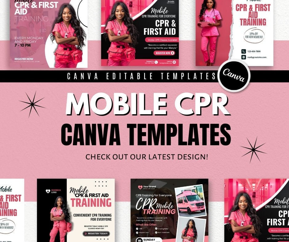 Mobile CPR Flyer TEMPLATE / DIY Medical Service Flyer/ First Aid Flyer ...