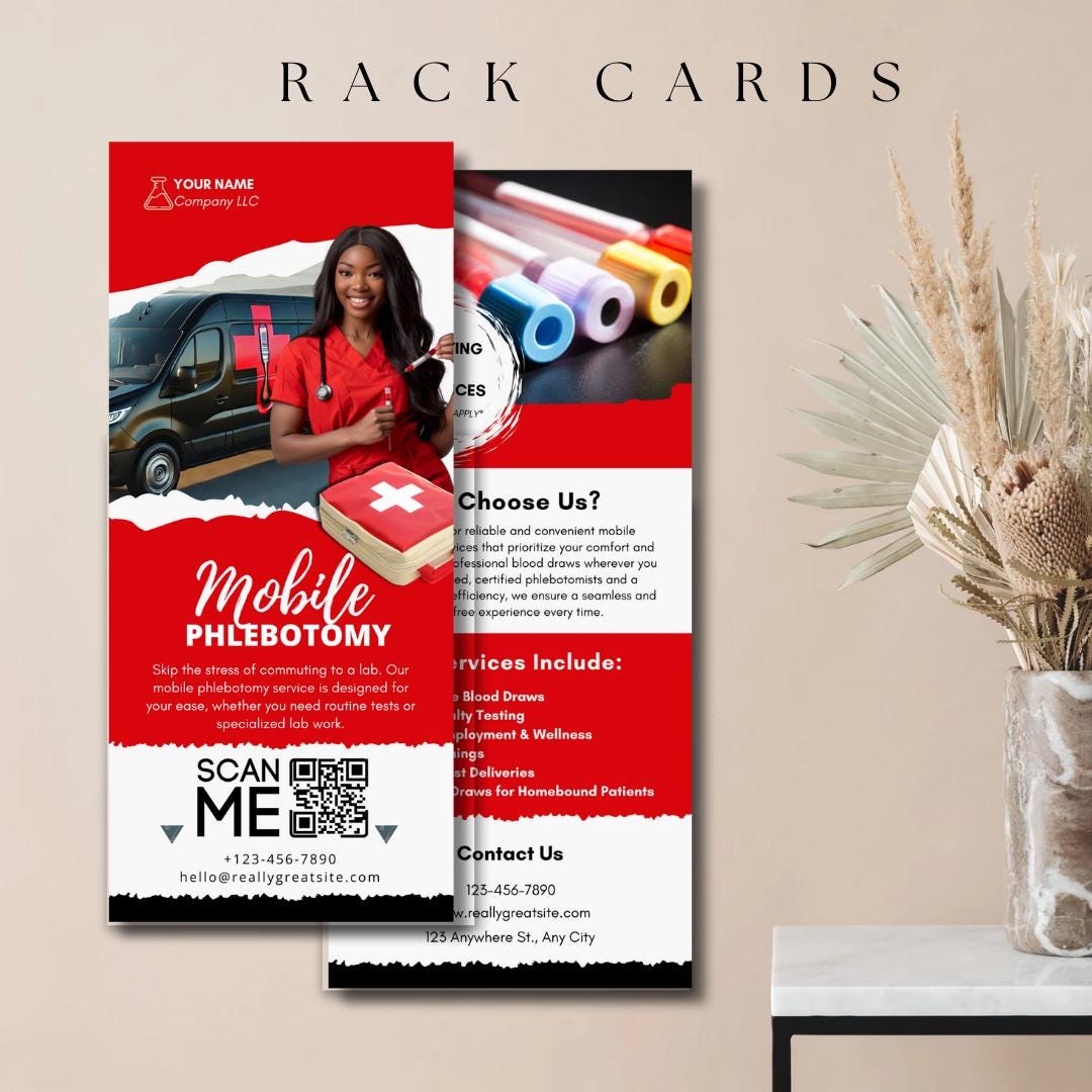 Phlebotomy Service Rack Card Template / DIY Medical Service Flyer ...