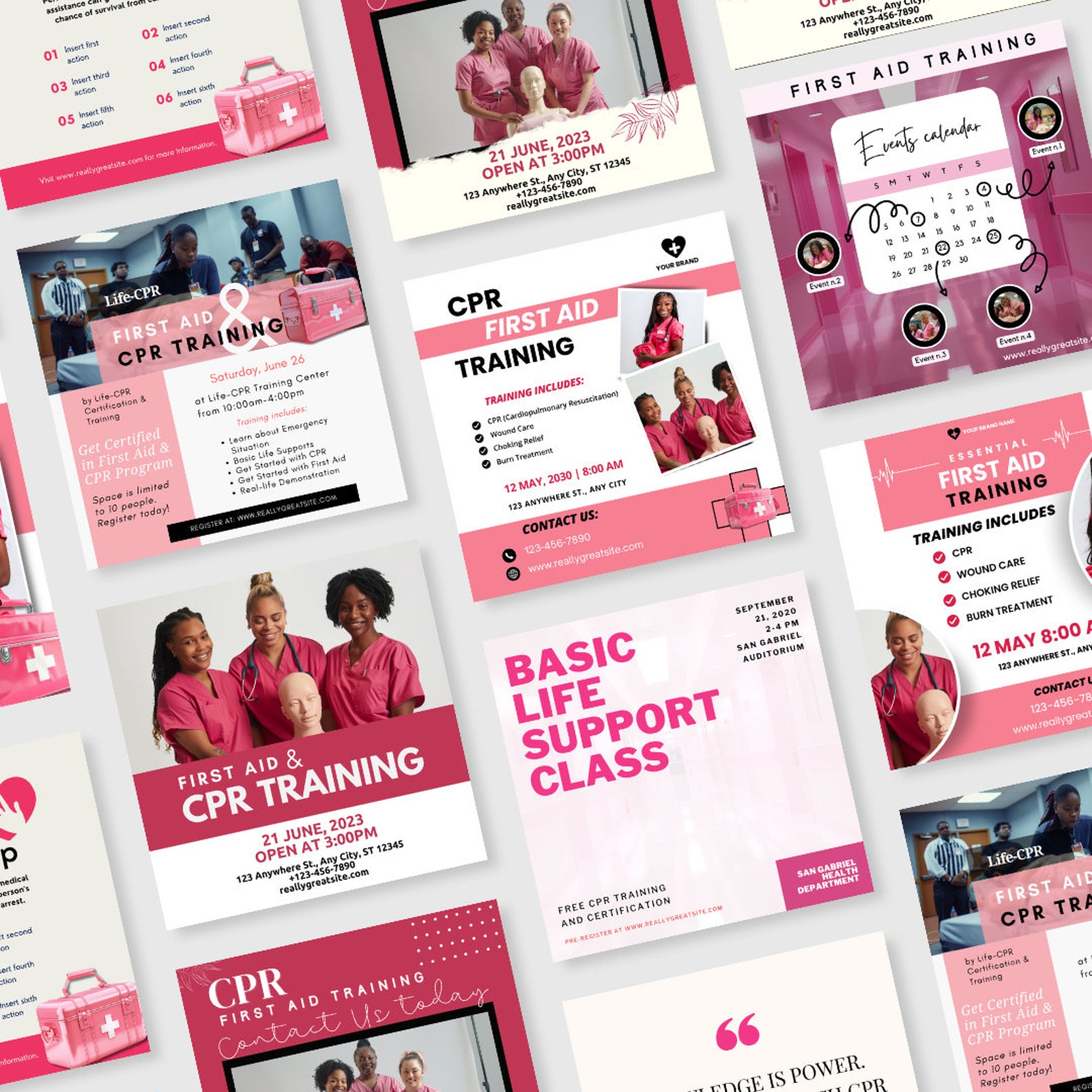 CPR Flyer TEMPLATE / DIY Medical Service Flyer/ First Aid Flyer ...