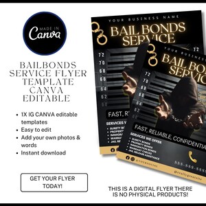 Bail Bond Service Flyer Template | Editable Canva Design for Bail ...