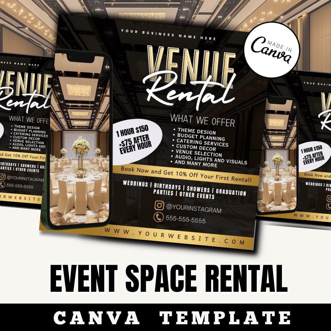 Event Venue Rental Flyer / Event Space Rentals Flyer Template / Event ...