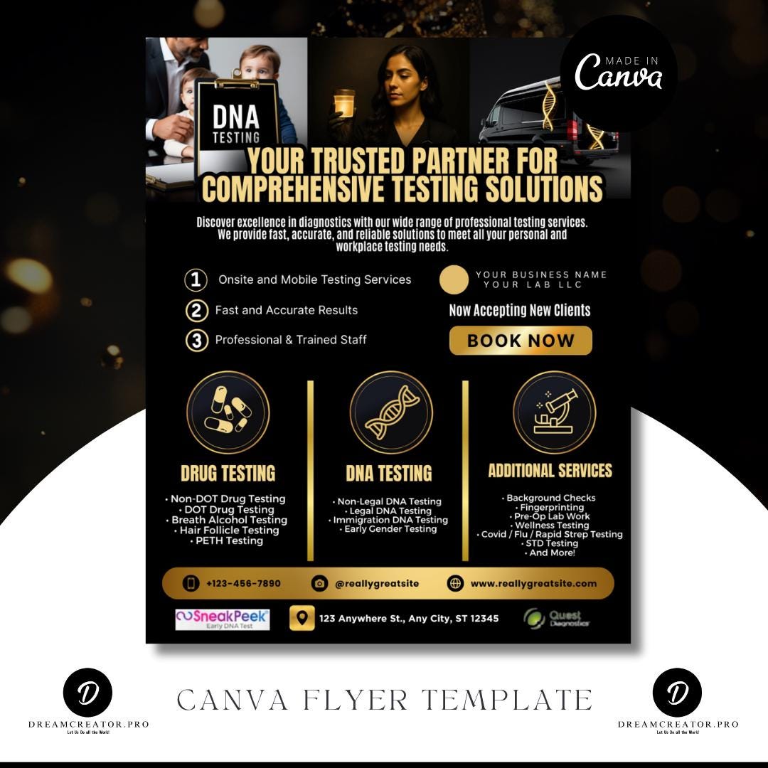 Mobile Lab Flyer | Canva Templates | Drug Testing, DNA, & DOT Service ...