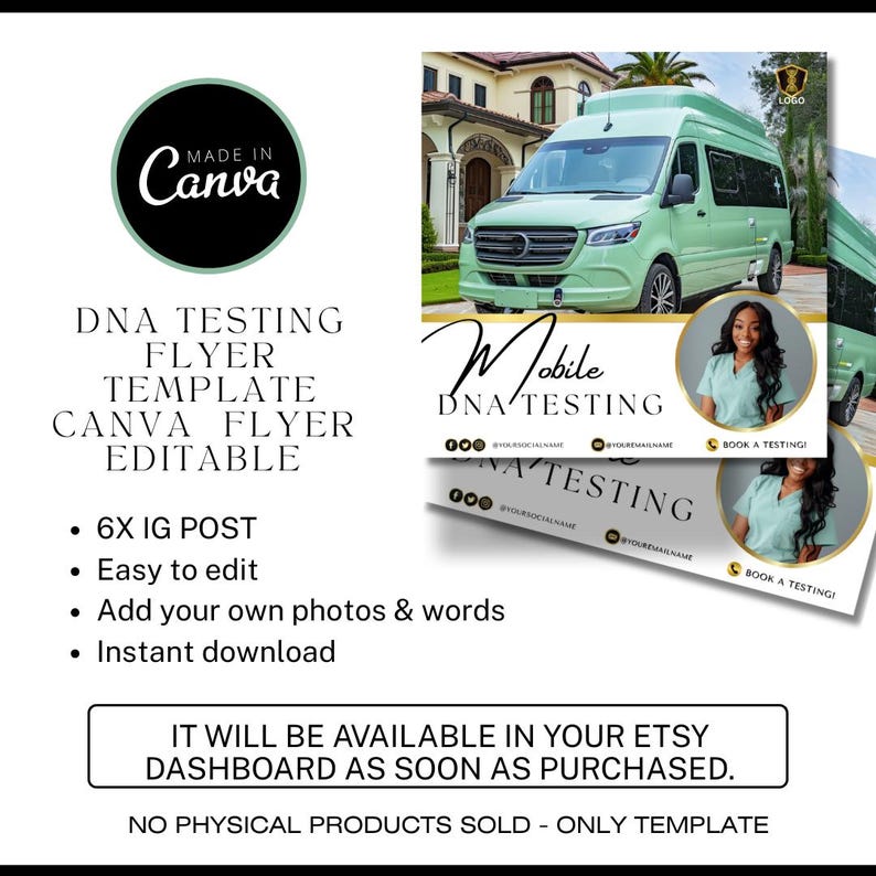 Mobile DNA Testing Flyer / DIY Medical DNA Lab Service Flyer/ Mobile ...