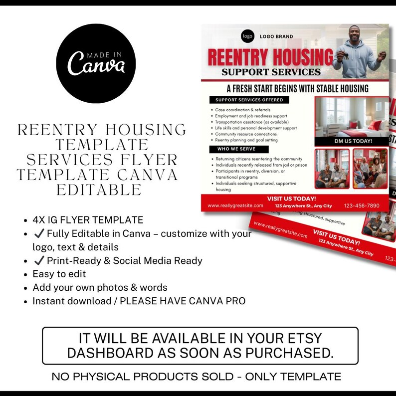 Reentry Program Canva Templates | Instagram Flyer Bundle | Editable ...